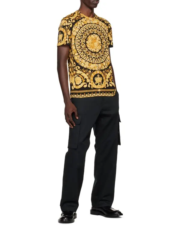 Versace Allover Baroque Pattern Crewneck T-shirt
