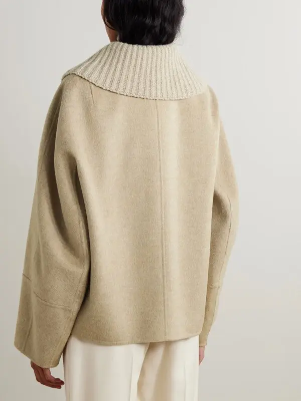 JOSEPH Cooksey Wool & Cashmere Blend Zip-up Jacket - Beige
