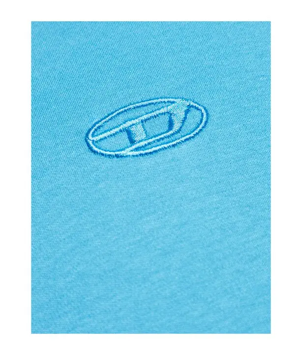 DIESEL® Oval-d Logo Embroidered Crewneck T-shirt - Blue