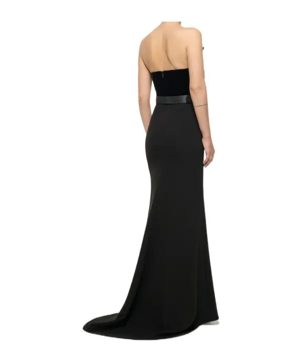 Roland Mouret Structured Plunge Velvet Top