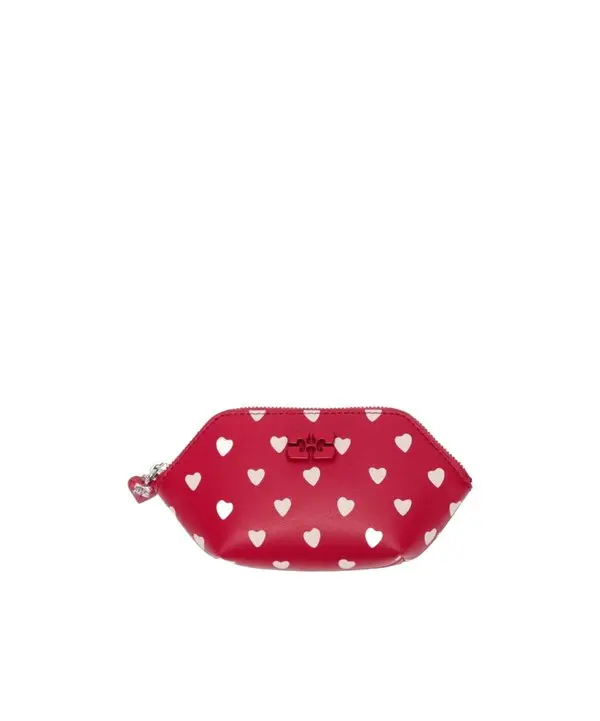 GANNI Bou Coin Purse With Dots - Red