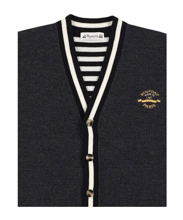 Bonpoint Wool Knit Cardigan - Black