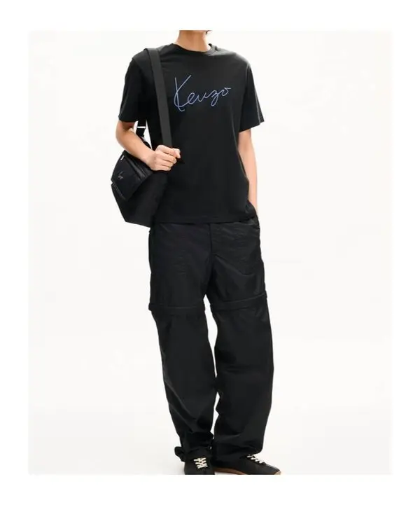 Kenzo Logo Embroidered Crewneck T-shirt - Black