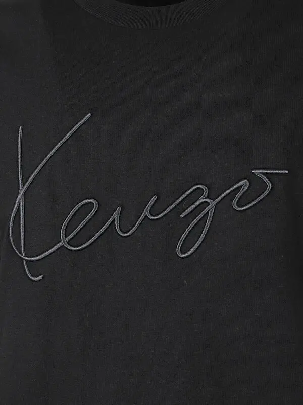 Kenzo Logo Embroidered Crewneck T-shirt