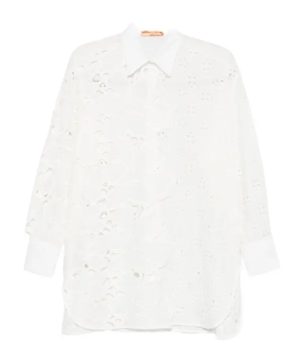 Ermanno Scervino Broderie Anglaise Floral Shirt - White