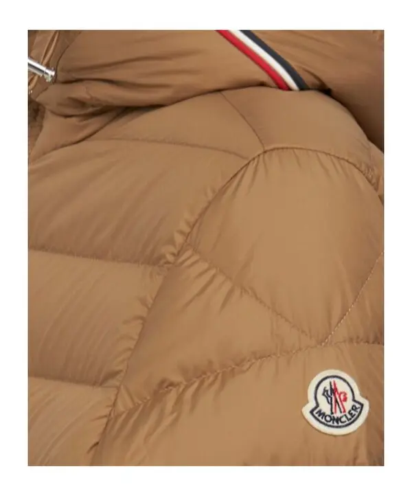 Moncler Vermeil Quilted Down Jacket With Drawstring Hood - Brown