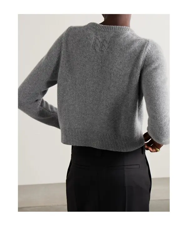 NILI LOTAN Crew Neck Sweater With Ribbed Cuffs And Hem - Gray