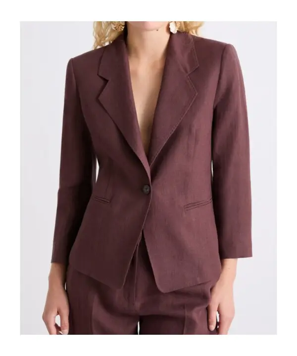 Marella Single-breasted Linen Blazer