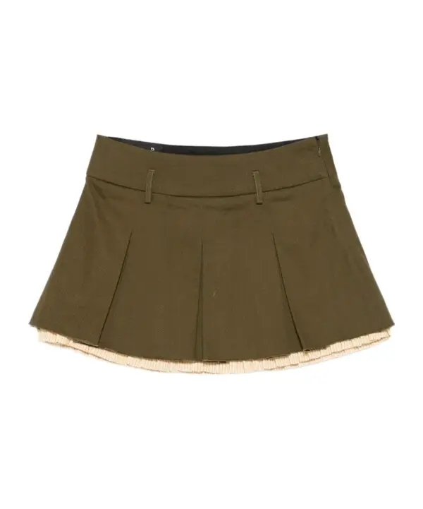 R13 Pleated Mini Skirt - Green