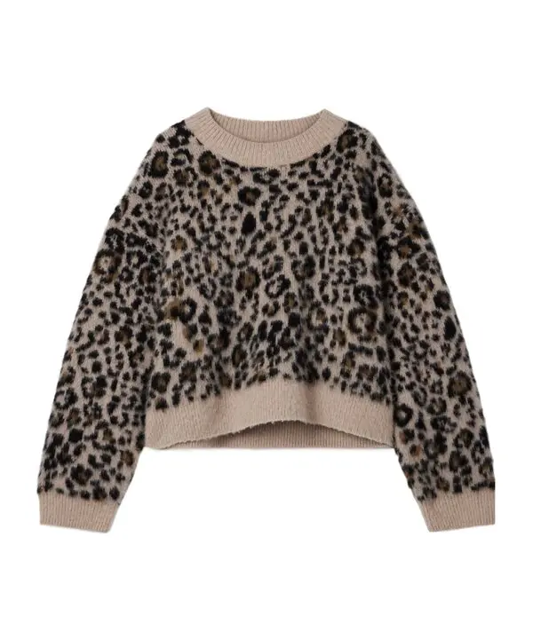 NILI LOTAN Zamira Leopard Print Jacquard Sweater