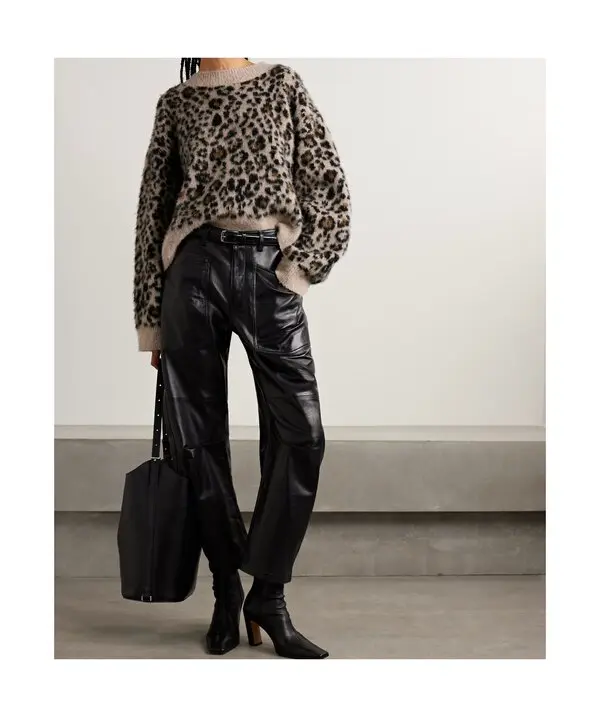 NILI LOTAN Zamira Leopard Print Jacquard Sweater