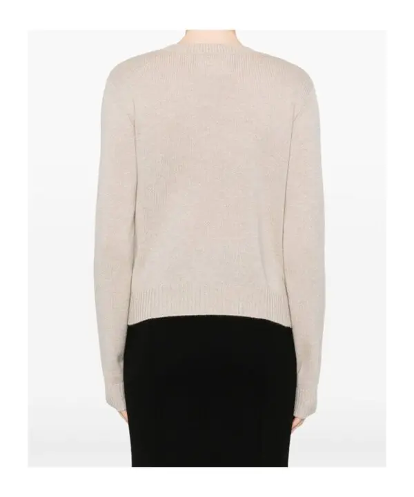 LISA YANG Mable" Crew Neck Ribbed Knit Sweater - Beige