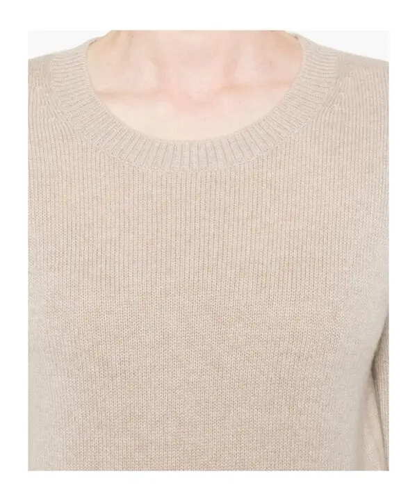 LISA YANG Mable" Crew Neck Ribbed Knit Sweater - Beige