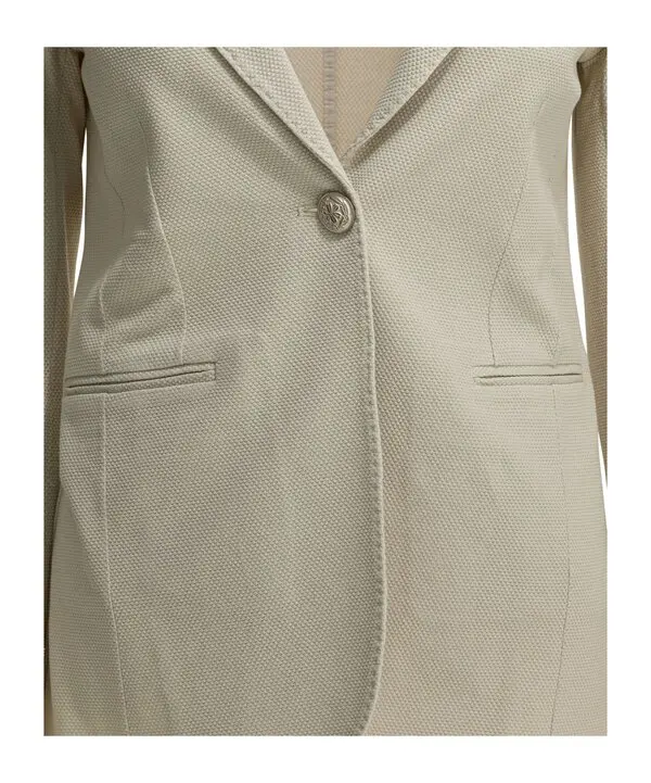 CIRCOLO 1901 Single-breasted Textured Blazer - Beige