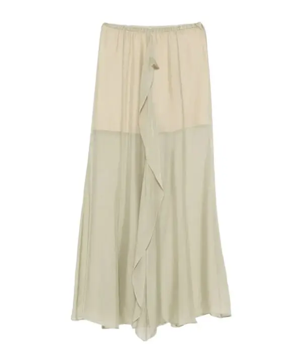 ALYSI Ruffled Midi Skirt - Nude