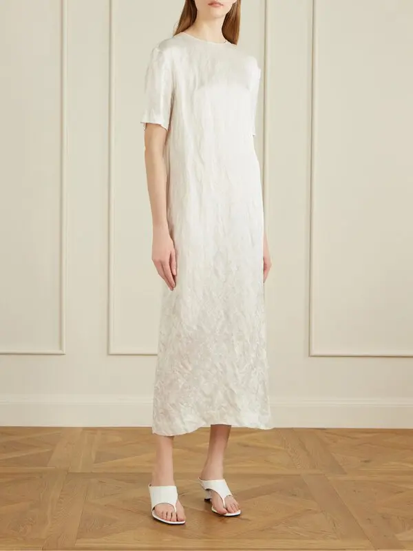Khaite Webber Crinkled-voile Midi Dress - No