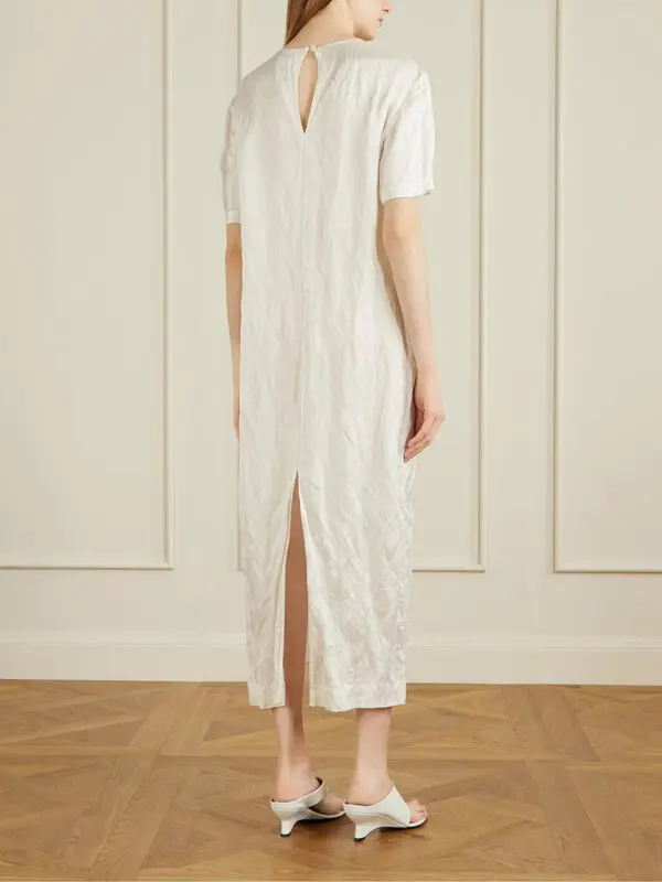 Khaite Webber Crinkled-voile Midi Dress - No