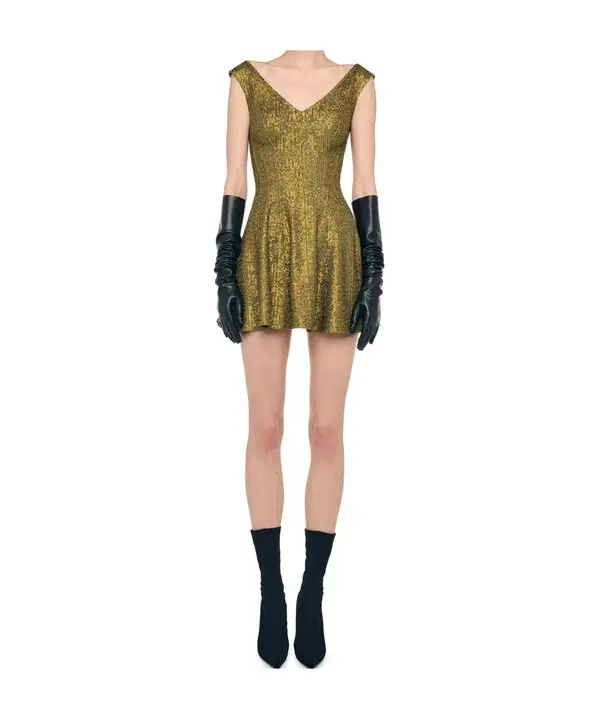 Norma Kamali Grace Sequined Mini Dress - Bark