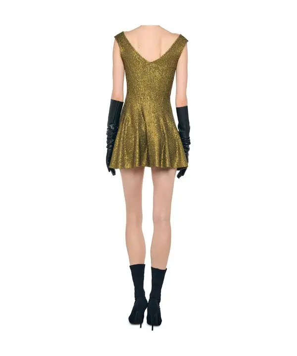 Norma Kamali Grace Sequined Mini Dress - Bark