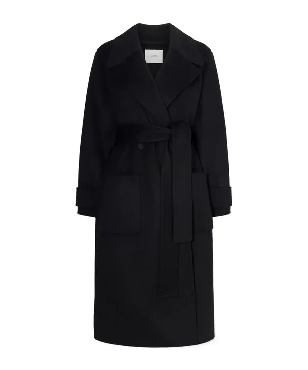 JOSEPH Arlina Belted Wool And Cashmere Blend Coat - Black