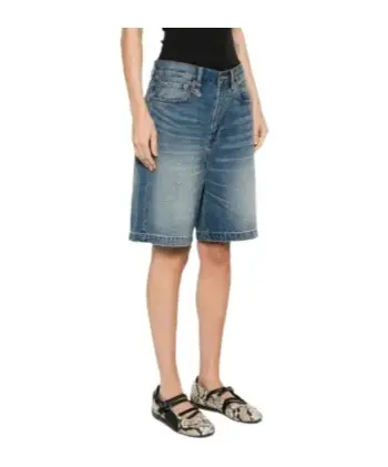 R13 Five-pocket Denim Shorts - Gray