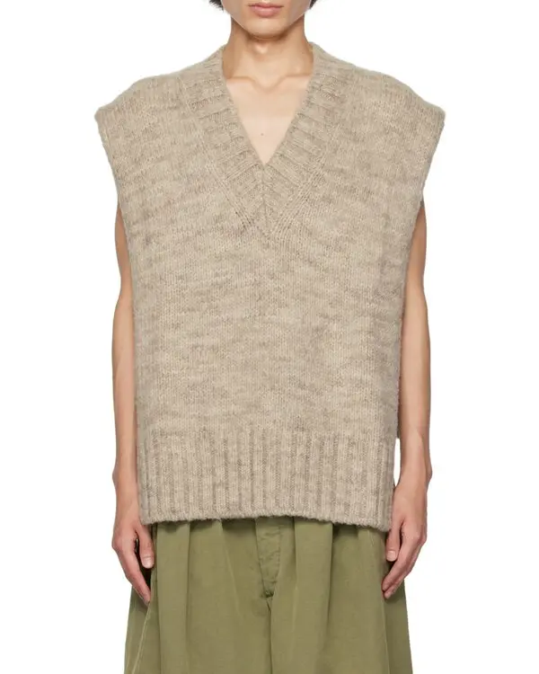 MAISON MARGIELA V-neck Ribbed Knitted Vest