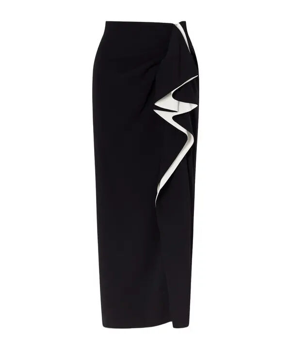 Proenza Schouler Cella Ruffled Midi Skirt - Black