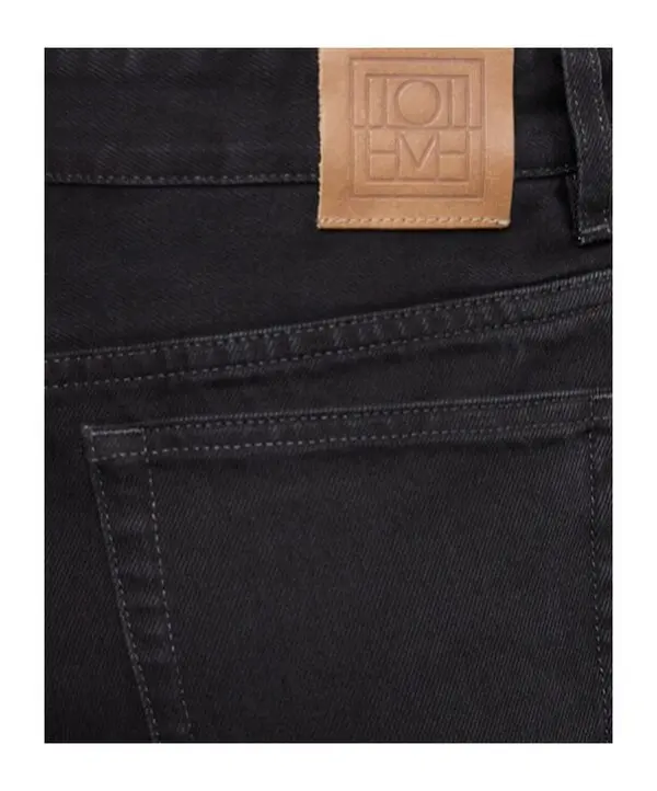 TOTEME High Rise Slim Cotton Denim Jeans - Black
