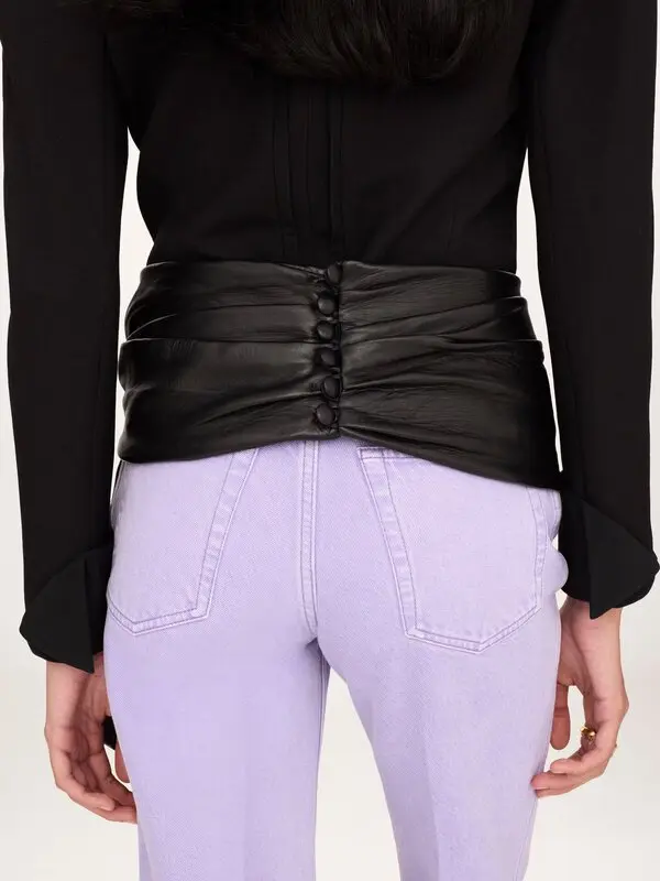 Chloé Asymmetrical Wrap Waist Belt - Black