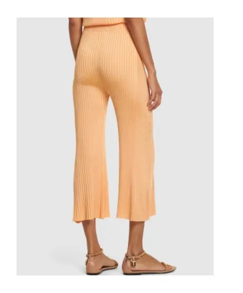 JIL SANDER Ribbed Flared Knit Pants - Nude