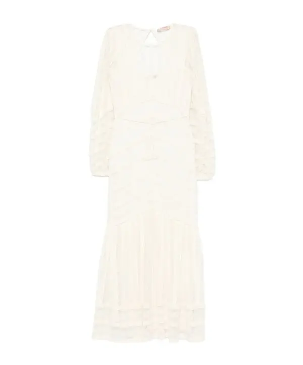 TWINSET Long Sleeved Maxi Dress - White