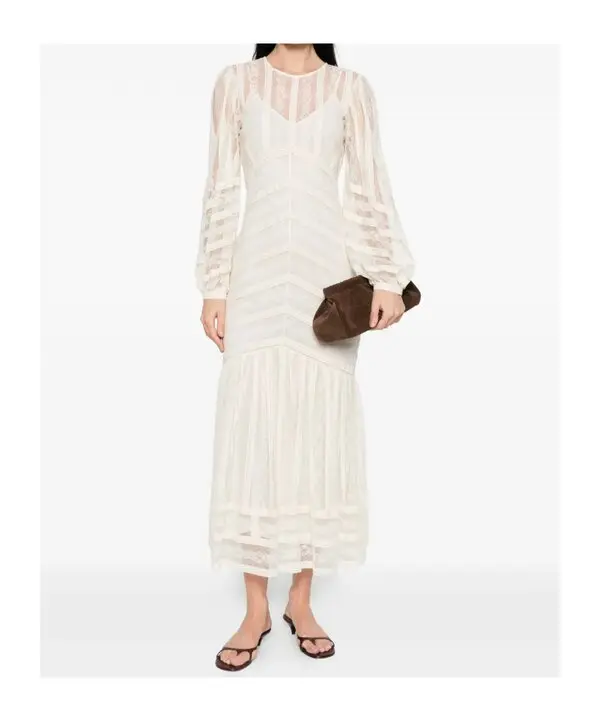 TWINSET Long Sleeved Maxi Dress - White