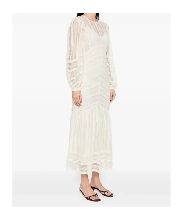 TWINSET Long Sleeved Maxi Dress - White
