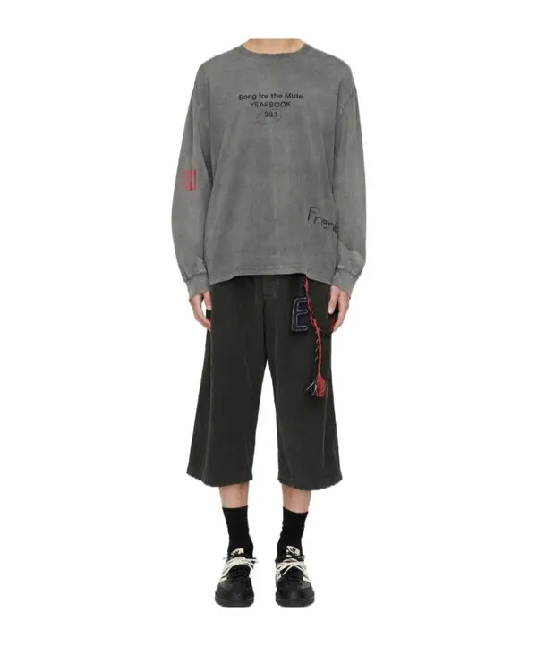 SONG FOR THE MUTE Scribble Oversized Crew Neck Pullover
