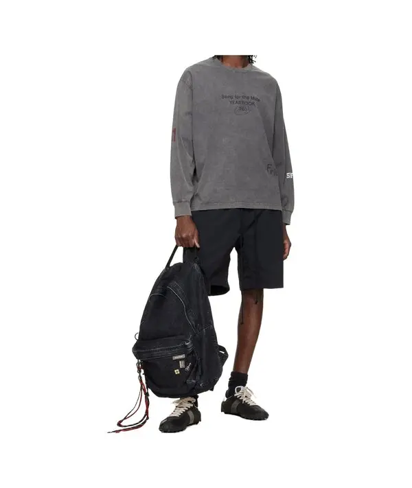 SONG FOR THE MUTE Scribble Oversized Crew Neck Pullover