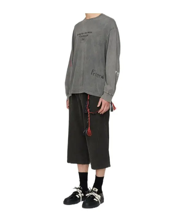 SONG FOR THE MUTE Scribble Oversized Crew Neck Pullover
