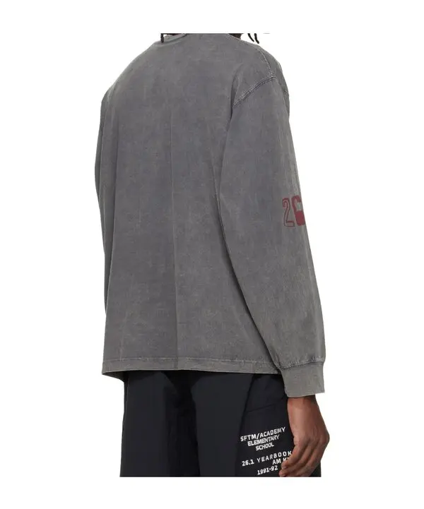 SONG FOR THE MUTE Scribble Oversized Crew Neck Pullover