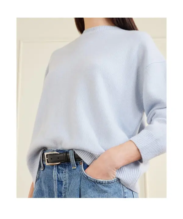 ANINE BING Lee Crew-neck Sweater - Light Blue