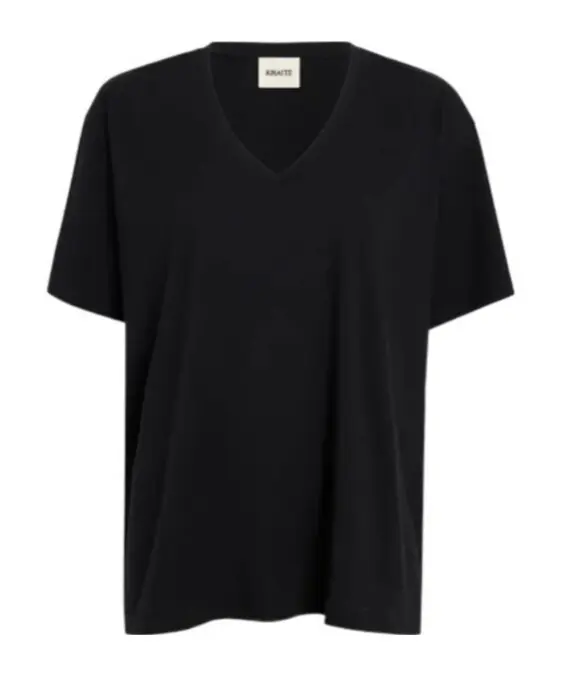 Khaite Linda V-neck T-shirt - Black