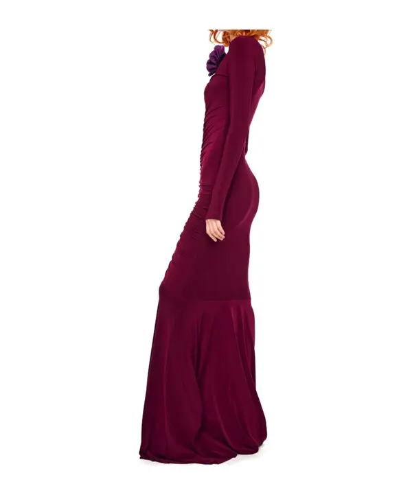 Norma Kamali Shirred Front Fishtail Gown