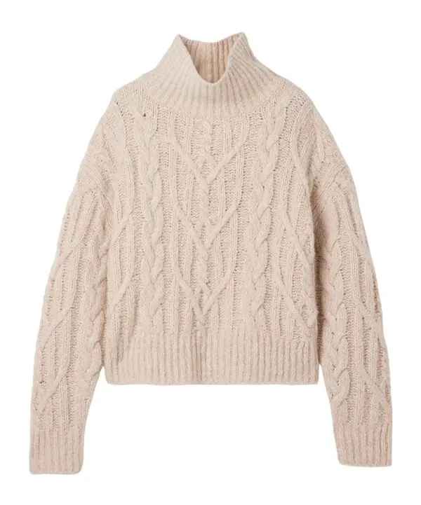 NILI LOTAN Fairiny Cable Knit Turtleneck Sweater
