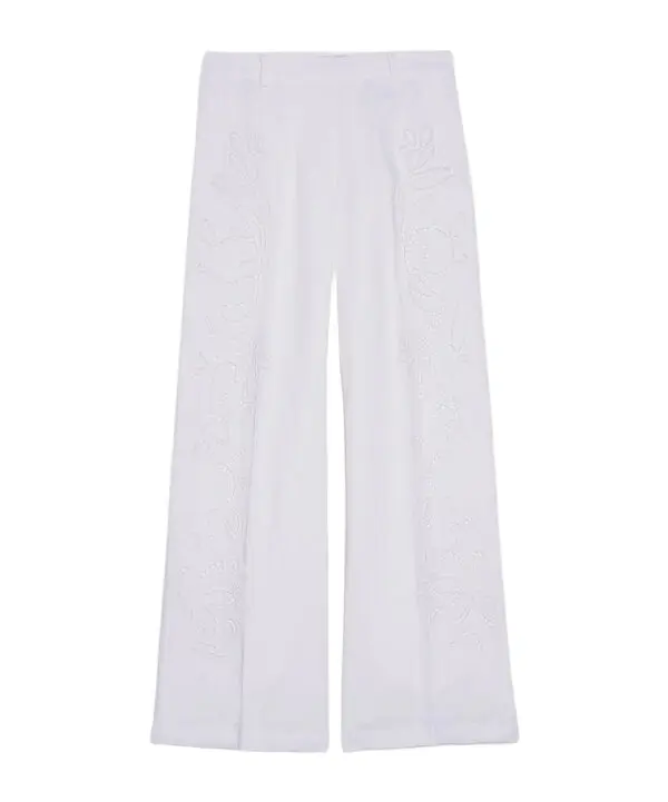 ERMANNO FIRENZE Embroidered Wide Leg Trousers