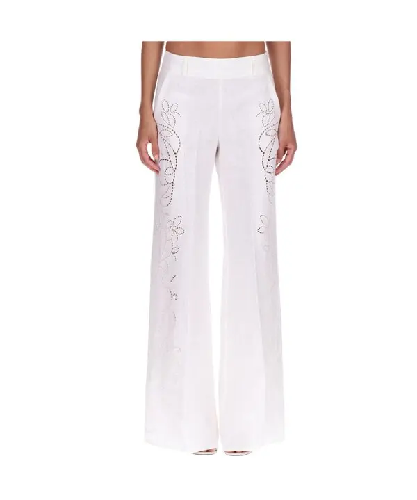 ERMANNO FIRENZE Embroidered Wide Leg Trousers