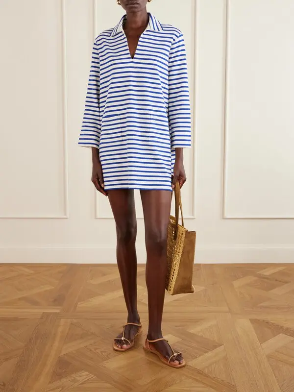 Polo Ralph Lauren Striped Cotton-jersey Mini Dress