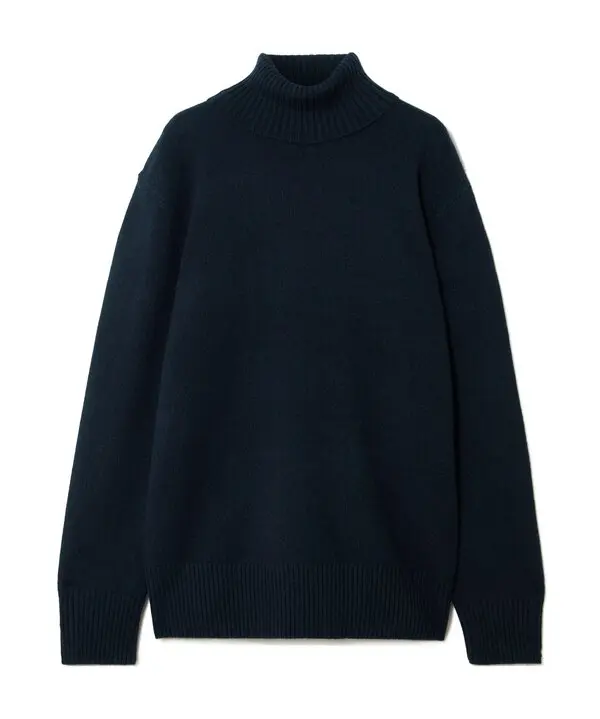 TOTEME High Neck Long Sleeve Knitwear - Navy Blue