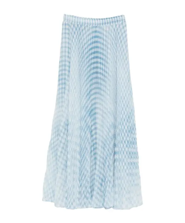 Ermanno Scervino Pleated Gingham Midi Skirt