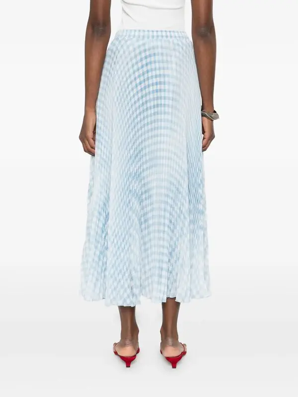 Ermanno Scervino Pleated Gingham Midi Skirt