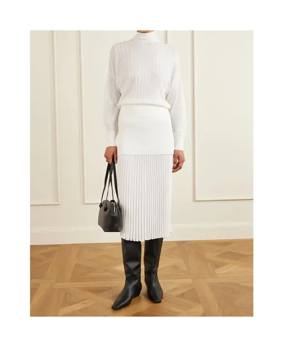 Proenza Schouler Luiza Ribbed-knit Turtleneck Sweater - White