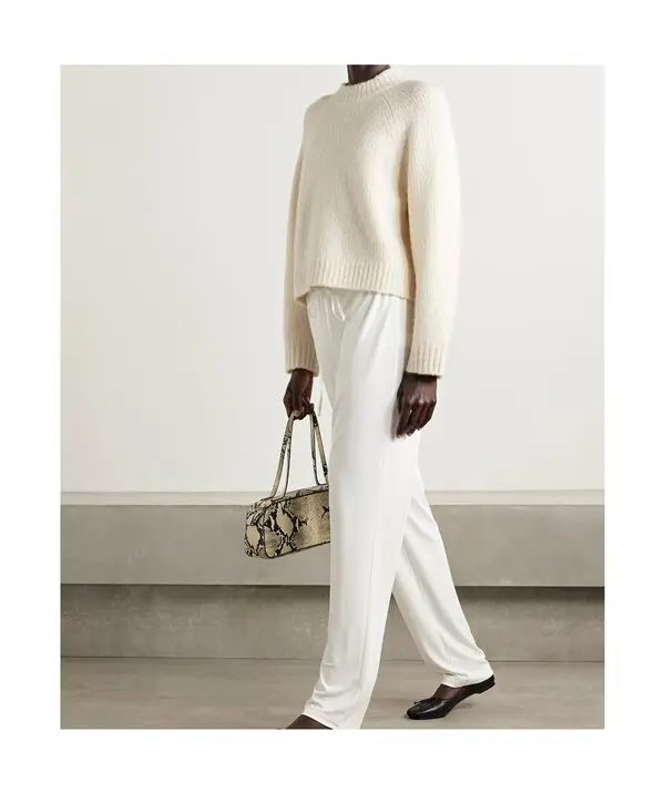 NILI LOTAN Tomaso Cashmere And Silk Crew Neck Sweater - Ivory