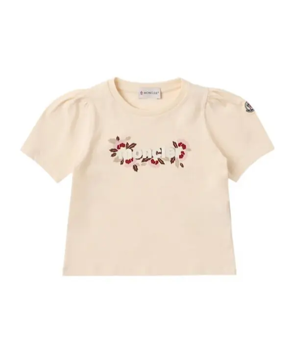 Moncler Floral Logo Print Cotton T-shirt